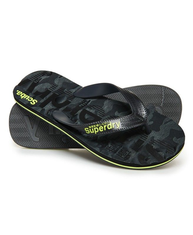 Chancleta básica con letras branding Superdry Black Camo — Pep Serra ...