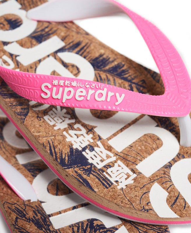 Chancleta de dedo imitación corcho letras y estampado floral Superdry ...